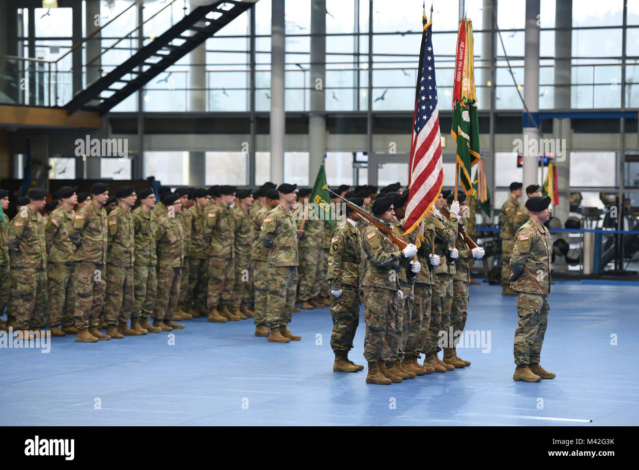 U.S. Soldiers with 709th Military Police Battalion stand in formation ...