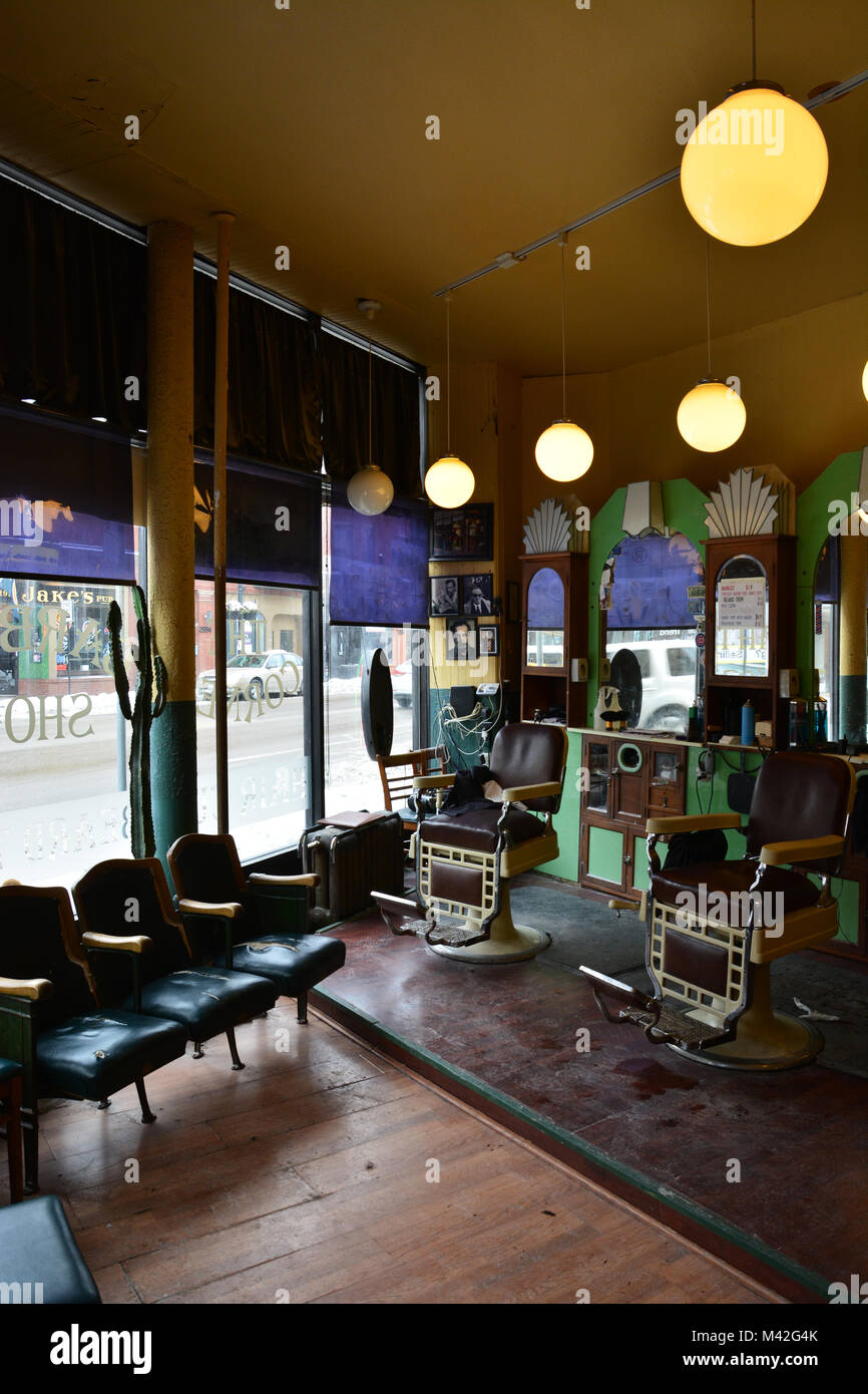 A quiet morning inside the Corner Barber Shop on the north side of ...