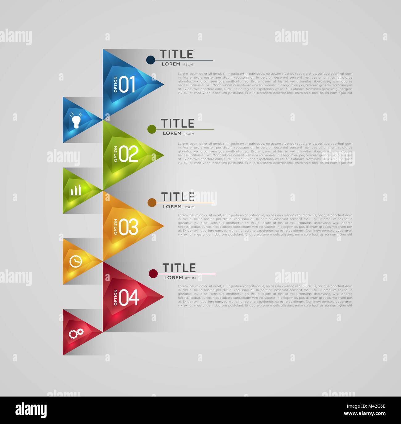 Option Infographic Crystal Triangles Template Graphic Element Stock