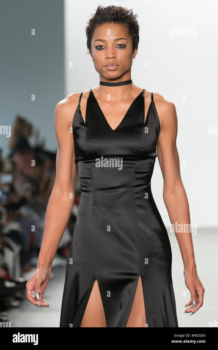 New York, NY - February 10, 2018: Model walks runway for Jaxon Yang and ...
