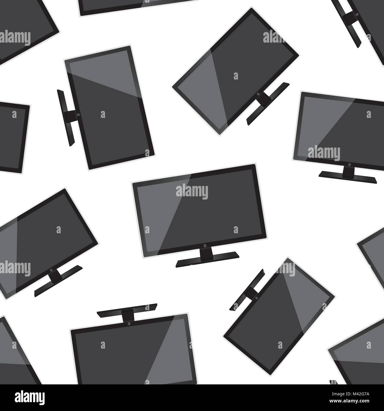 Tv realistic seamless pattern background. Business flat vector ...