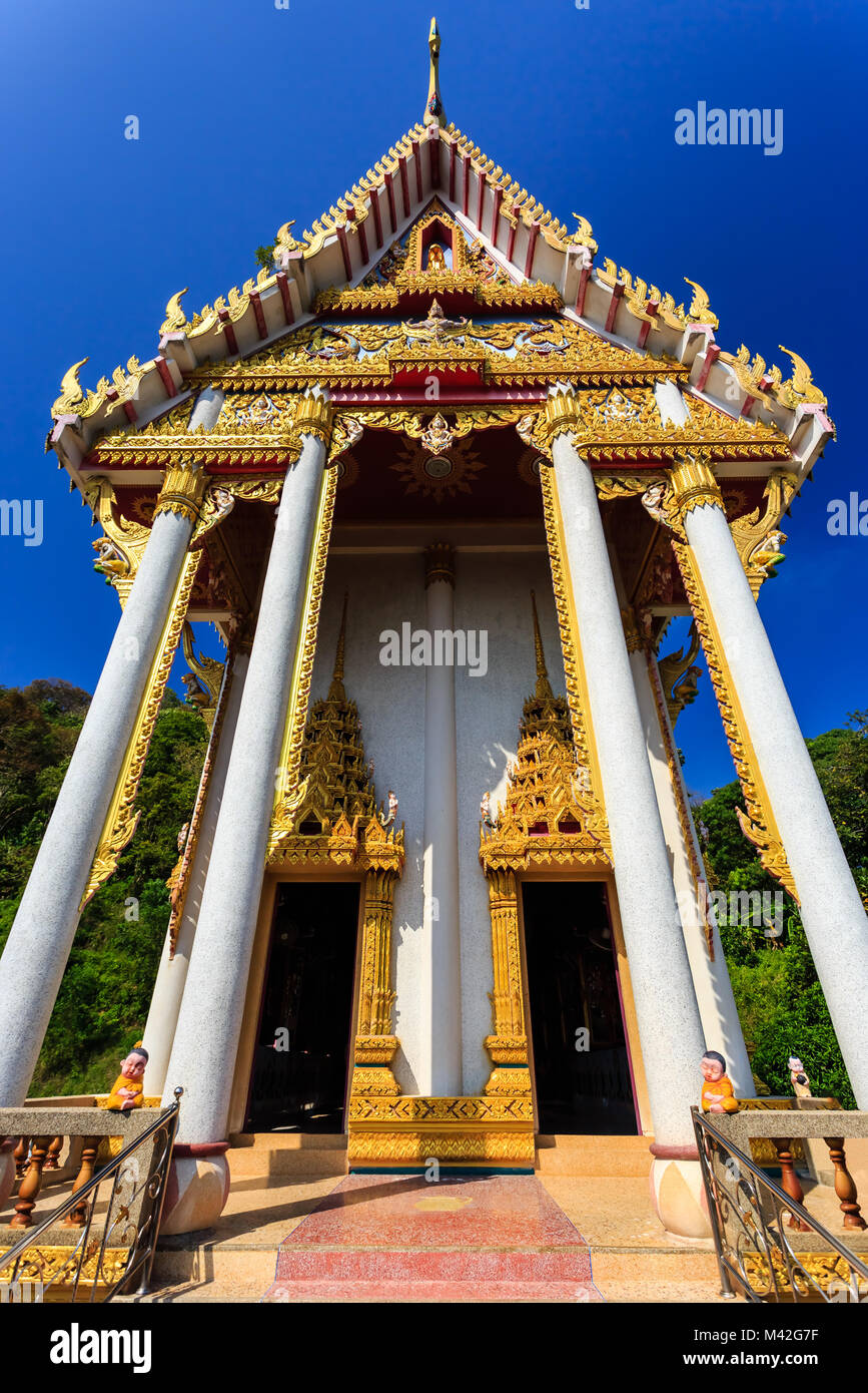Front view ofWat Khao Rang temple at sunny morning. Phuket. Thailand ...