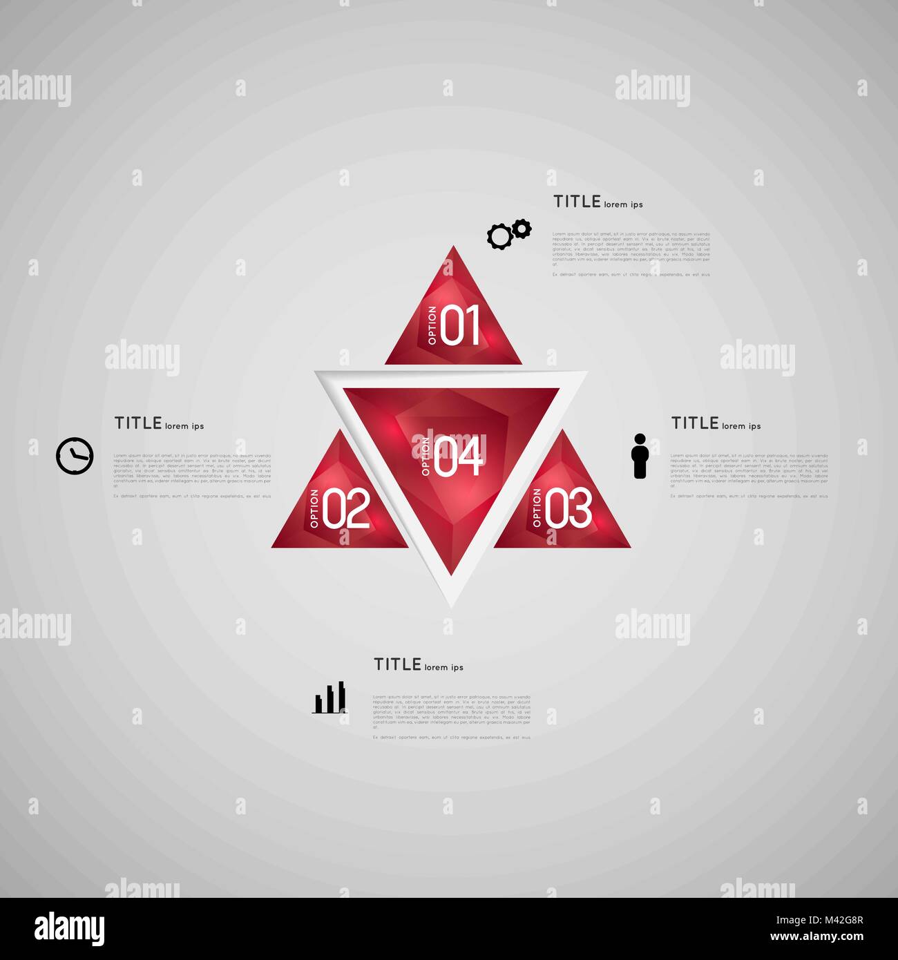 option infographic crystal triangles template, graphic element Stock ...