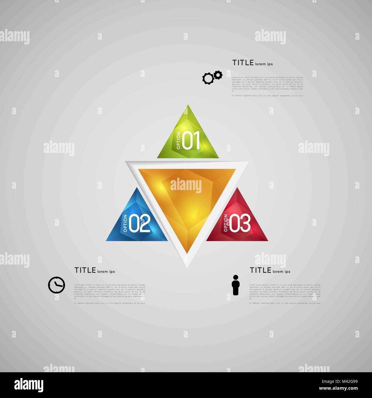 option infographic crystal triangles template, graphic element Stock ...