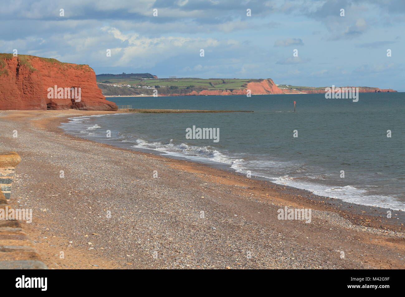 View from Dawlish towards Exmouth Orcombe point, Devon, England, UK ...