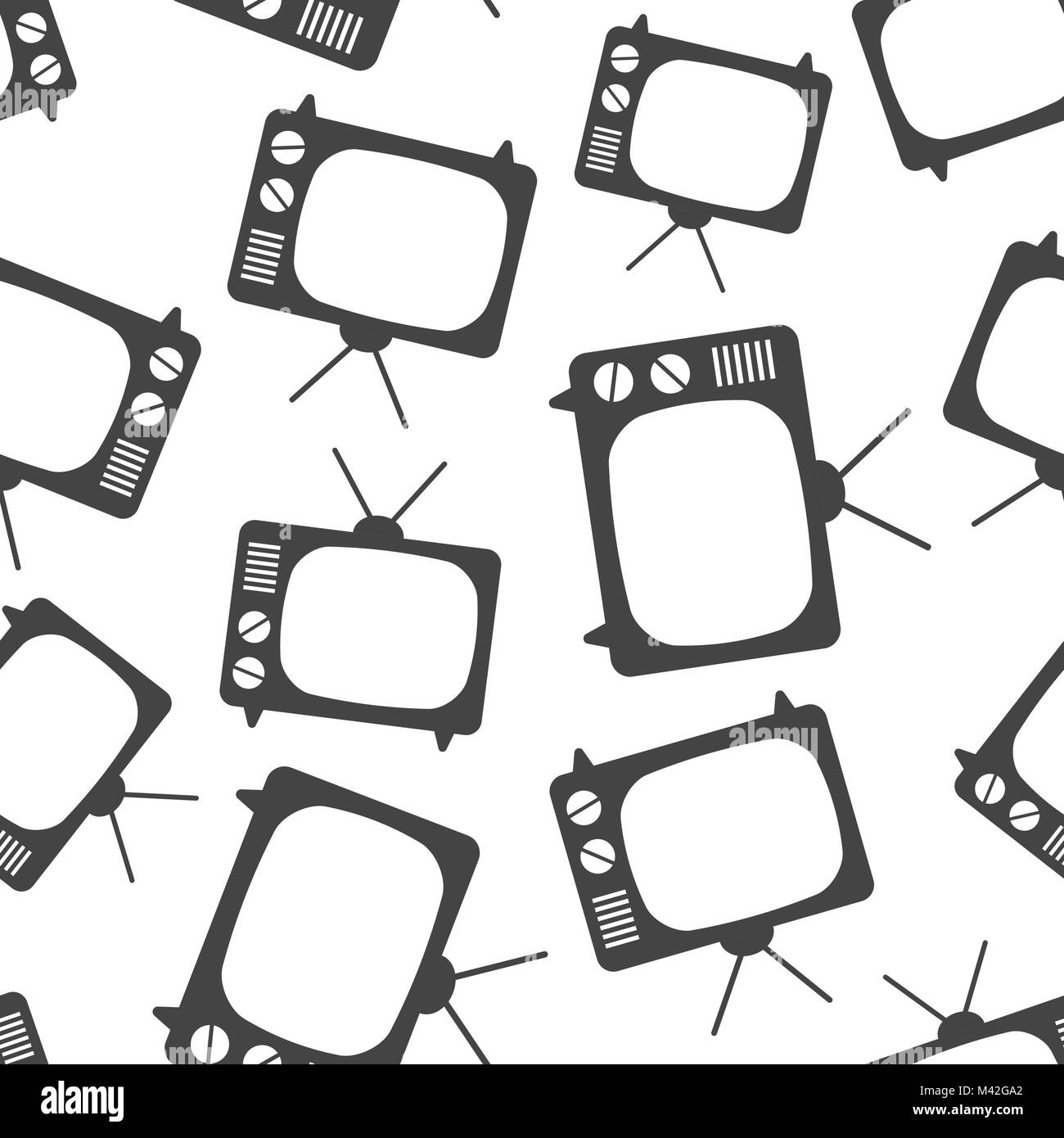 Tv icon seamless pattern background. Business flat vector illustration ...
