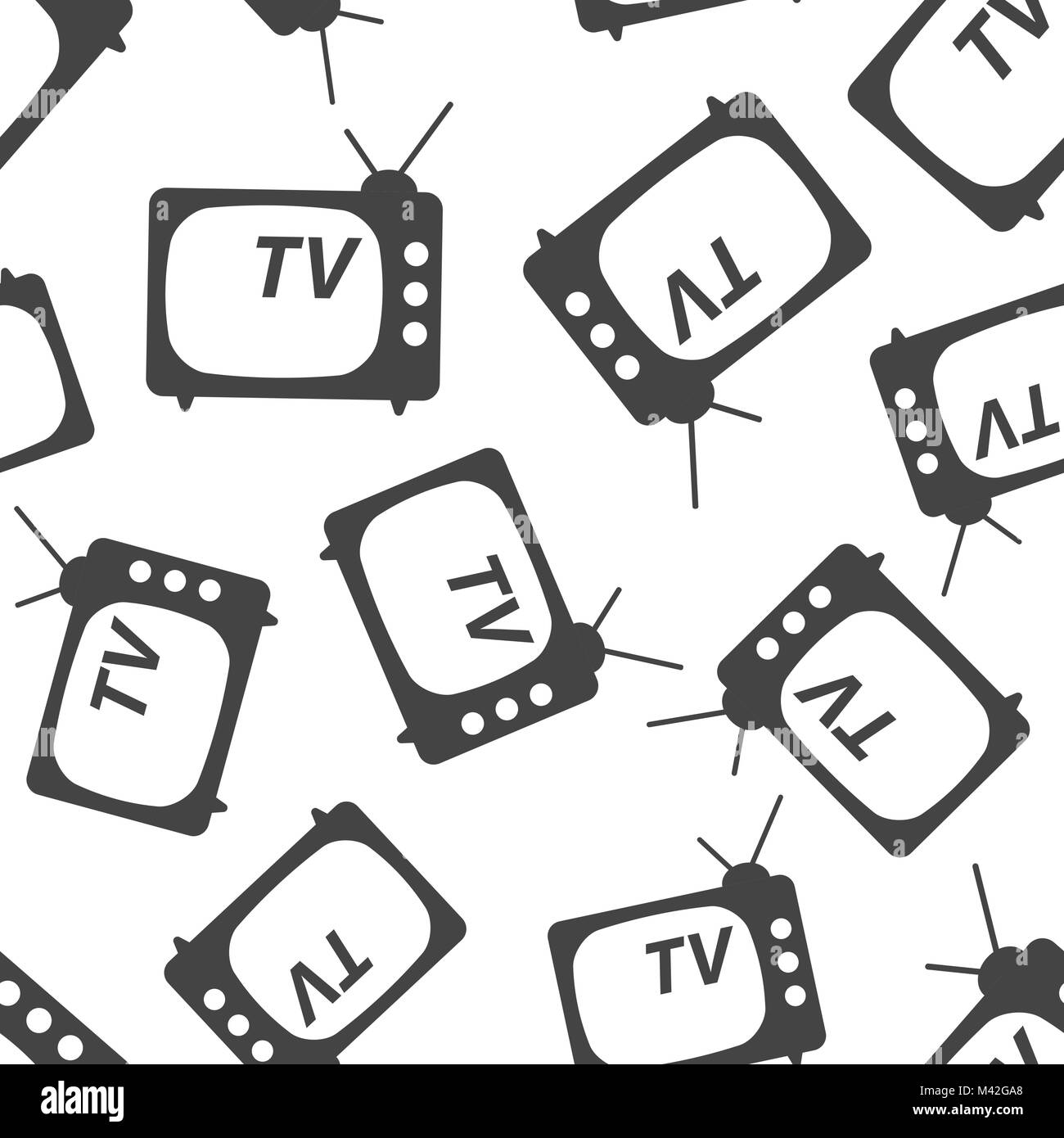 Tv icon seamless pattern background. Business flat vector illustration ...
