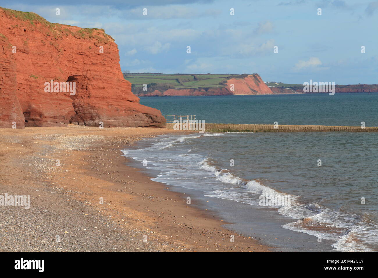 View from Dawlish towards Exmouth Orcombe point, Devon, England, UK ...