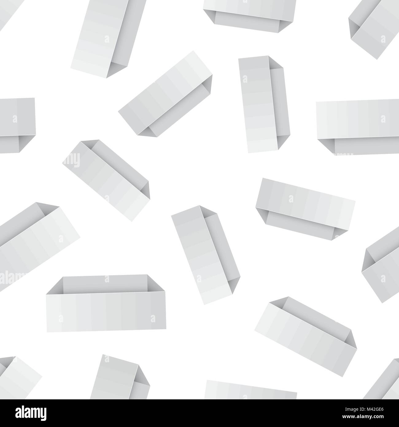 White cardboard package box seamless pattern background. Business flat ...
