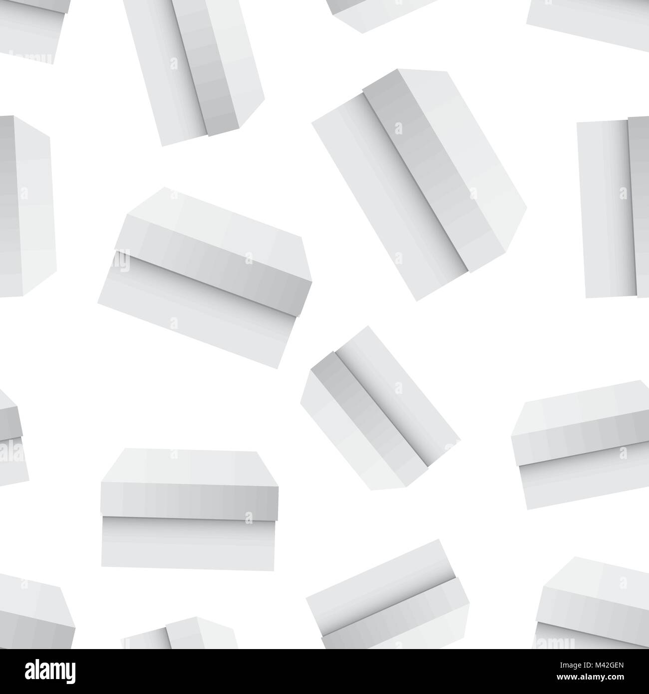 White cardboard package box seamless pattern background. Business flat ...