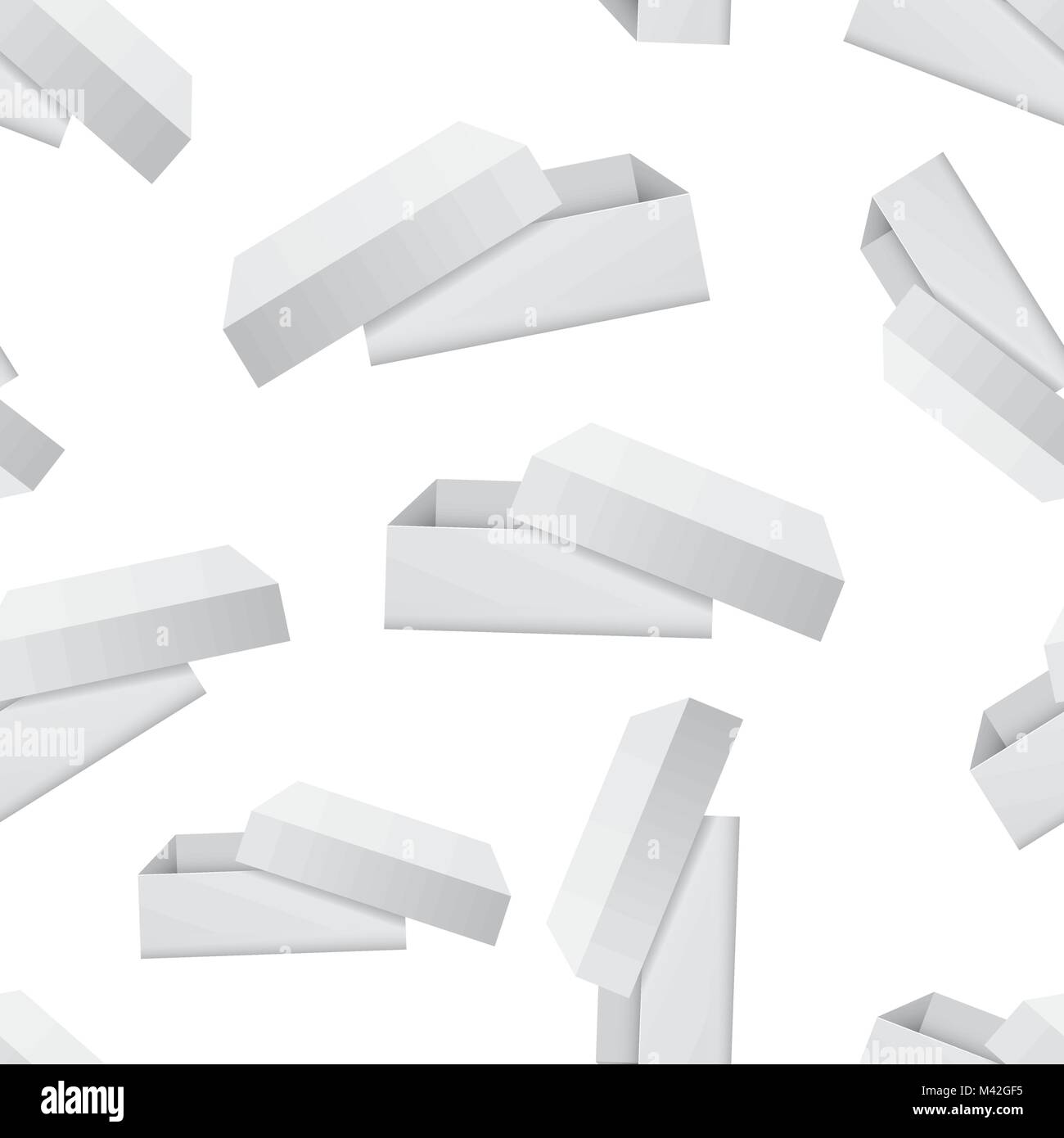 White cardboard package box seamless pattern background. Business flat ...