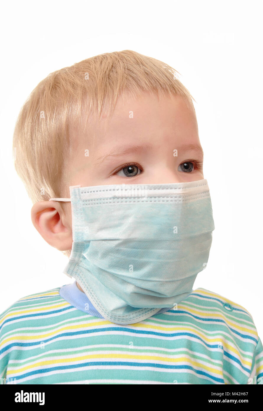 The boy uses a means of individual protection against infection Stock ...