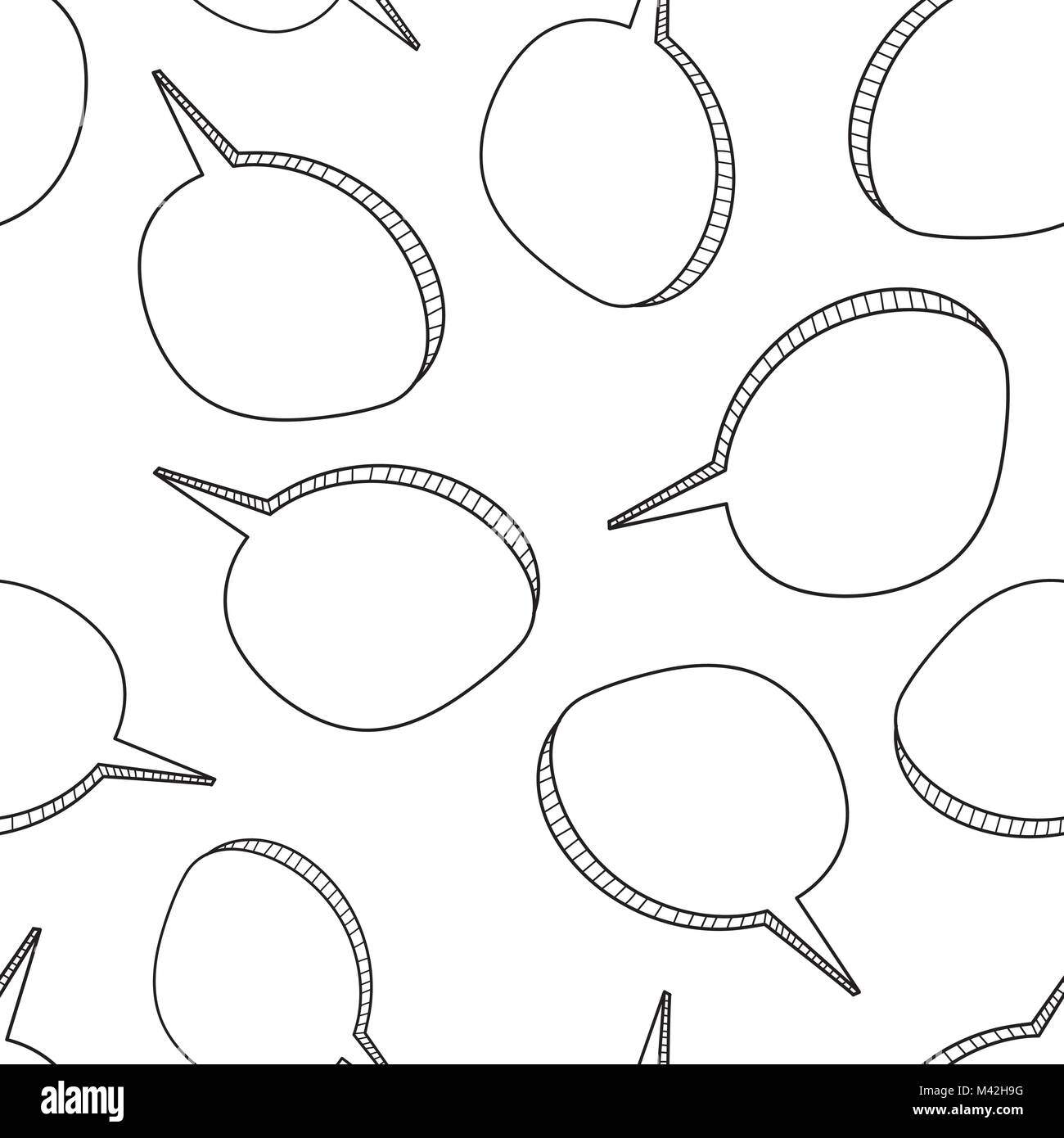 Hand drawn speech bubble icon seamless pattern background. Business ...