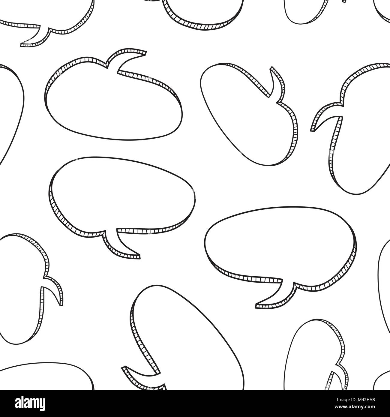 Hand drawn speech bubble icon seamless pattern background. Business ...