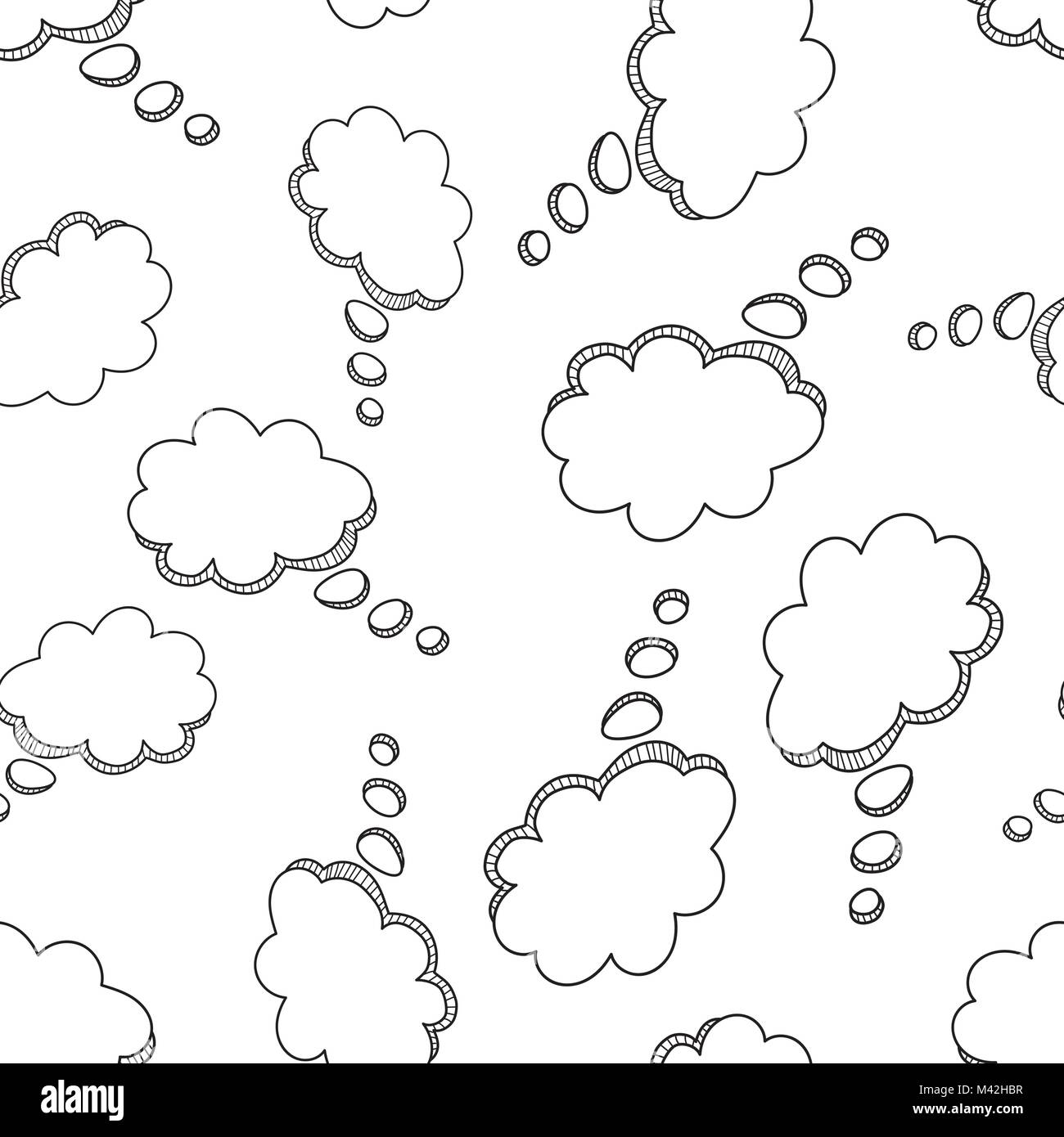 Hand drawn speech bubble icon seamless pattern background. Business ...