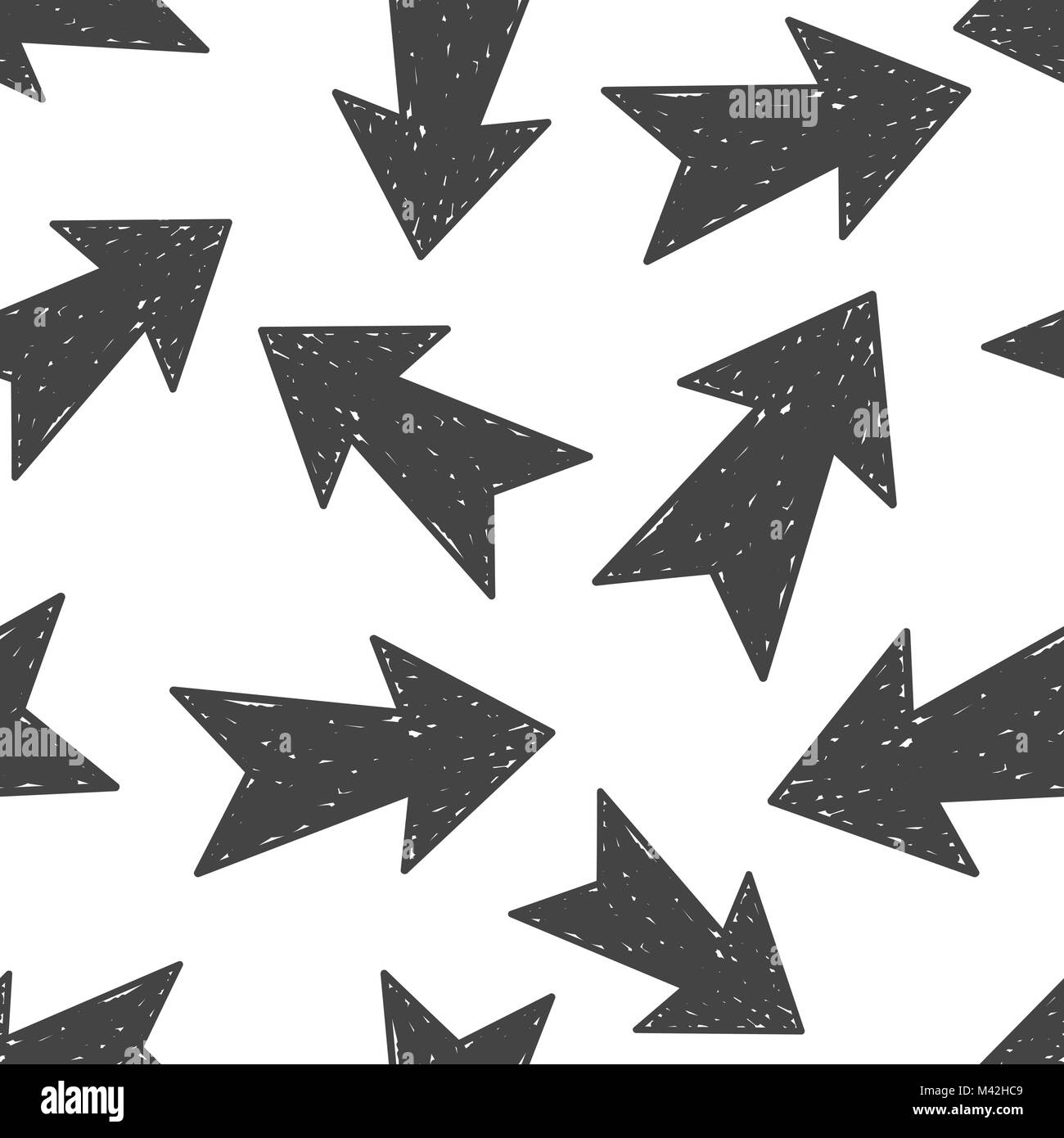 Hand drawn arrow icon seamless pattern background. Business flat vector ...