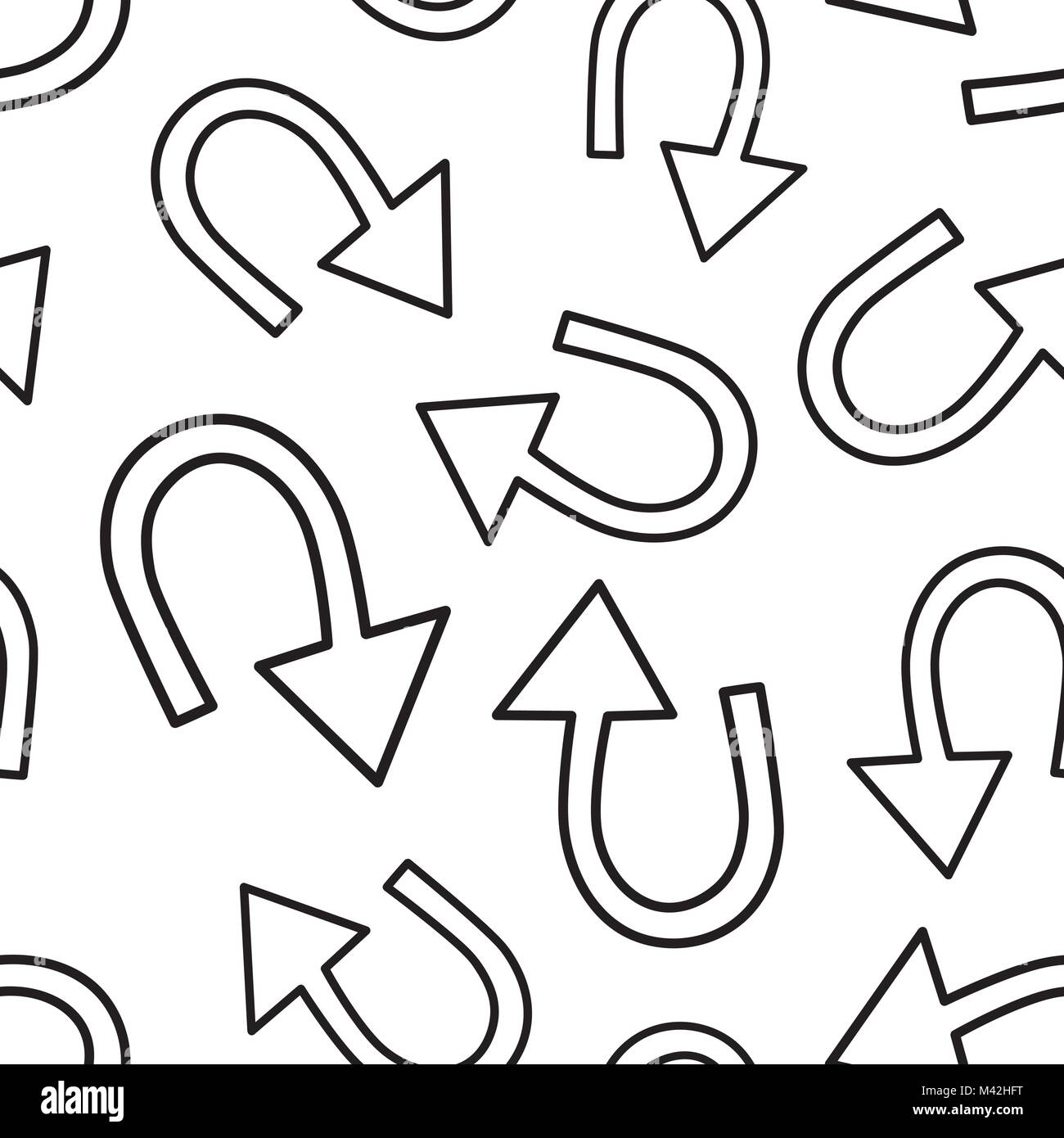 Hand drawn arrow icon seamless pattern background. Business flat vector ...