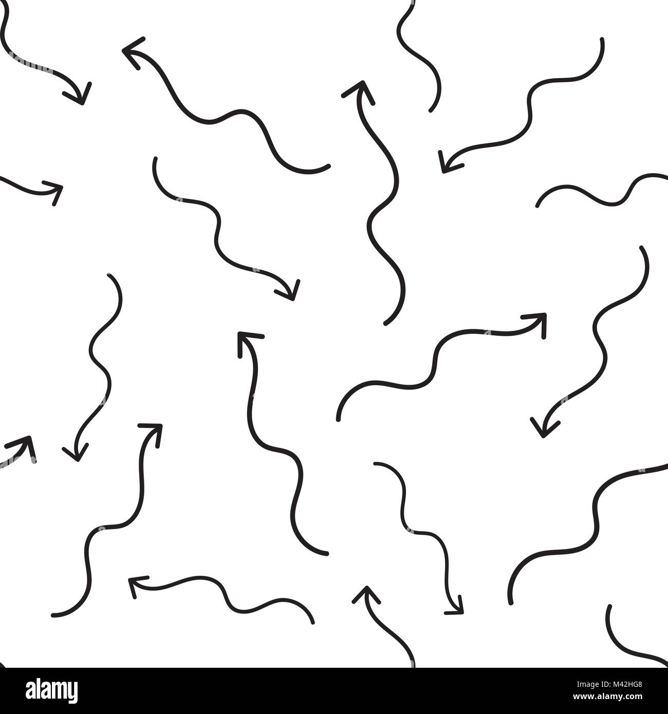 Hand drawn arrow icon seamless pattern background. Business flat vector ...