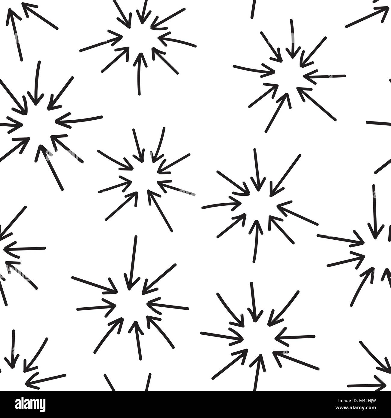 Hand drawn arrow icon seamless pattern background. Business flat vector ...