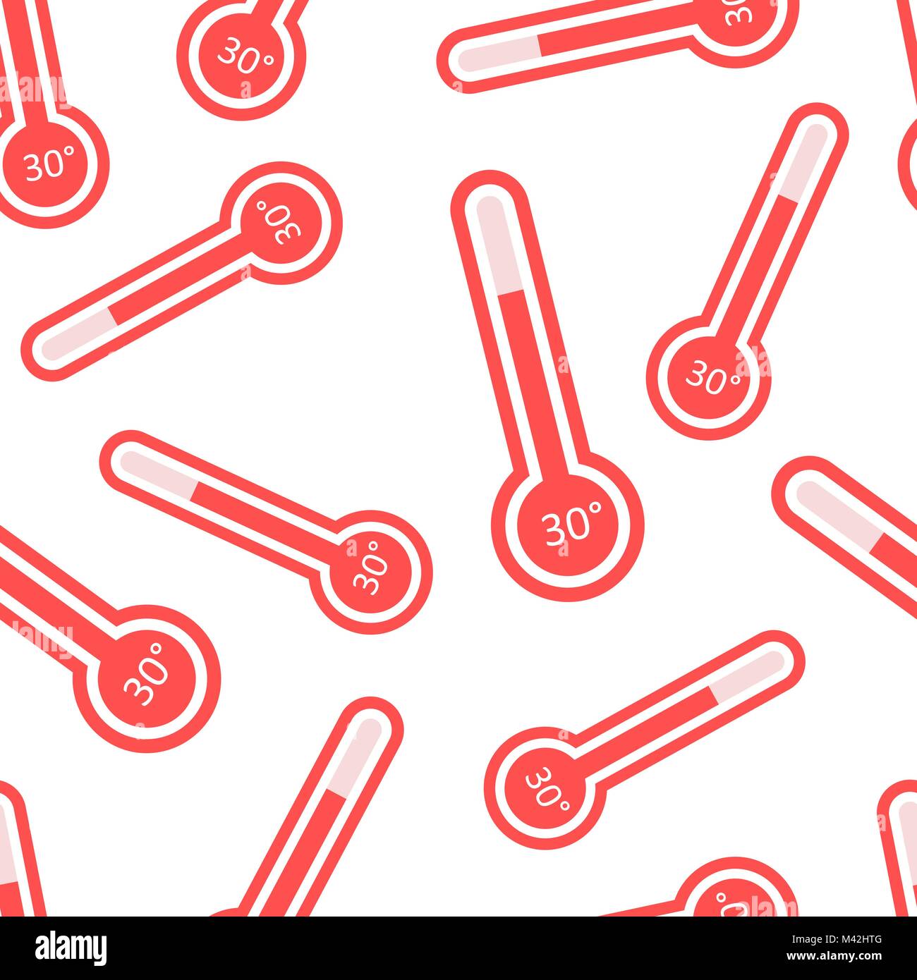 Hot thermometer icon seamless pattern background. Business flat vector ...