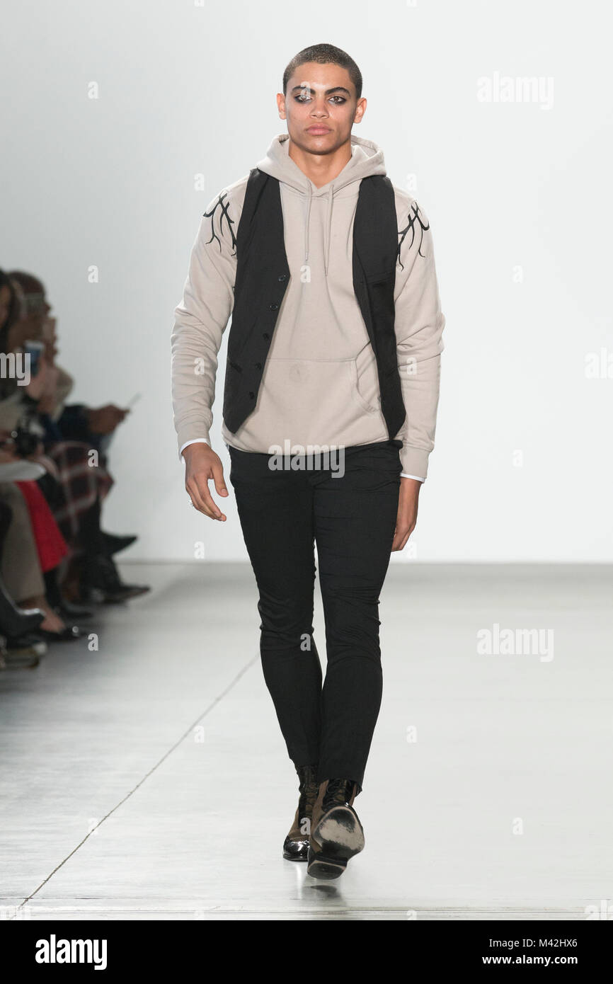 New York, NY - February 10, 2018: Model walks runway for Jaxon Yang and ...