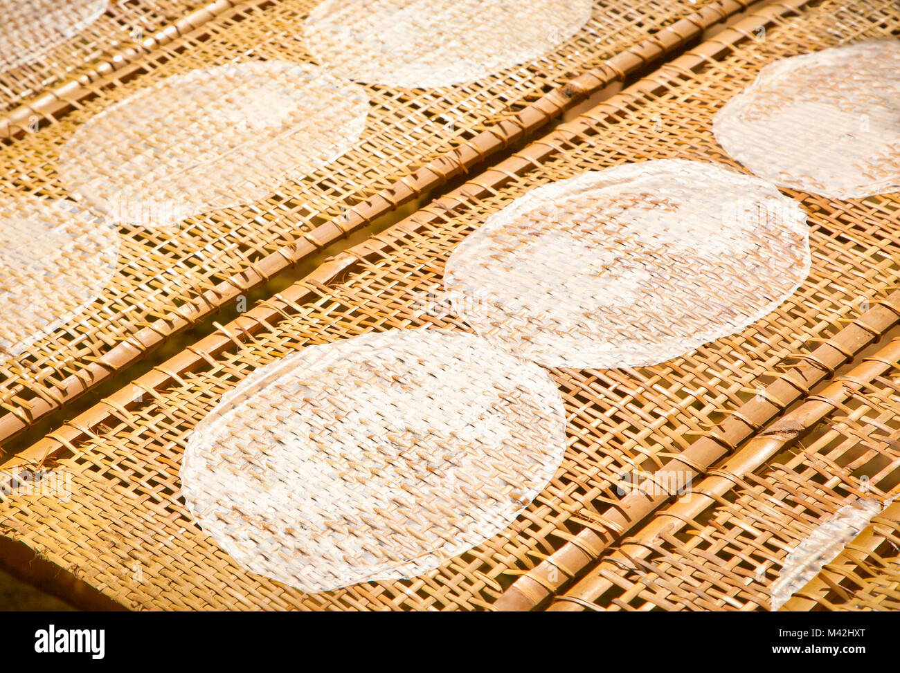 Drying Vietnamese Rice Paper Under Sun, Vietnam Stock Photo - Alamy