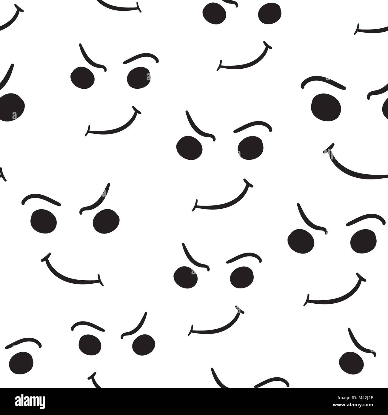 Smile face seamless pattern background. Business flat vector ...