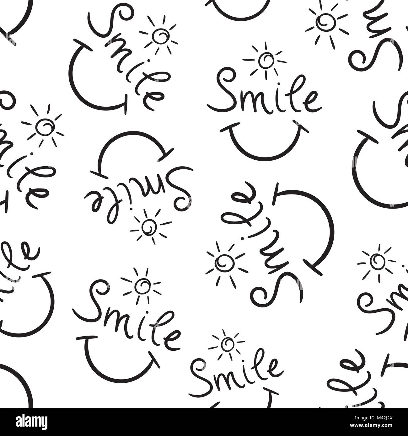 Smile text seamless pattern background. Business flat vector ...