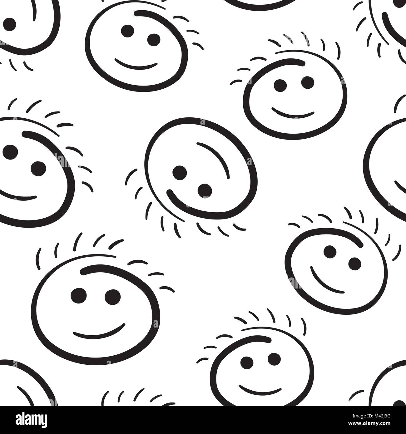 Smile face seamless pattern background. Business flat vector ...