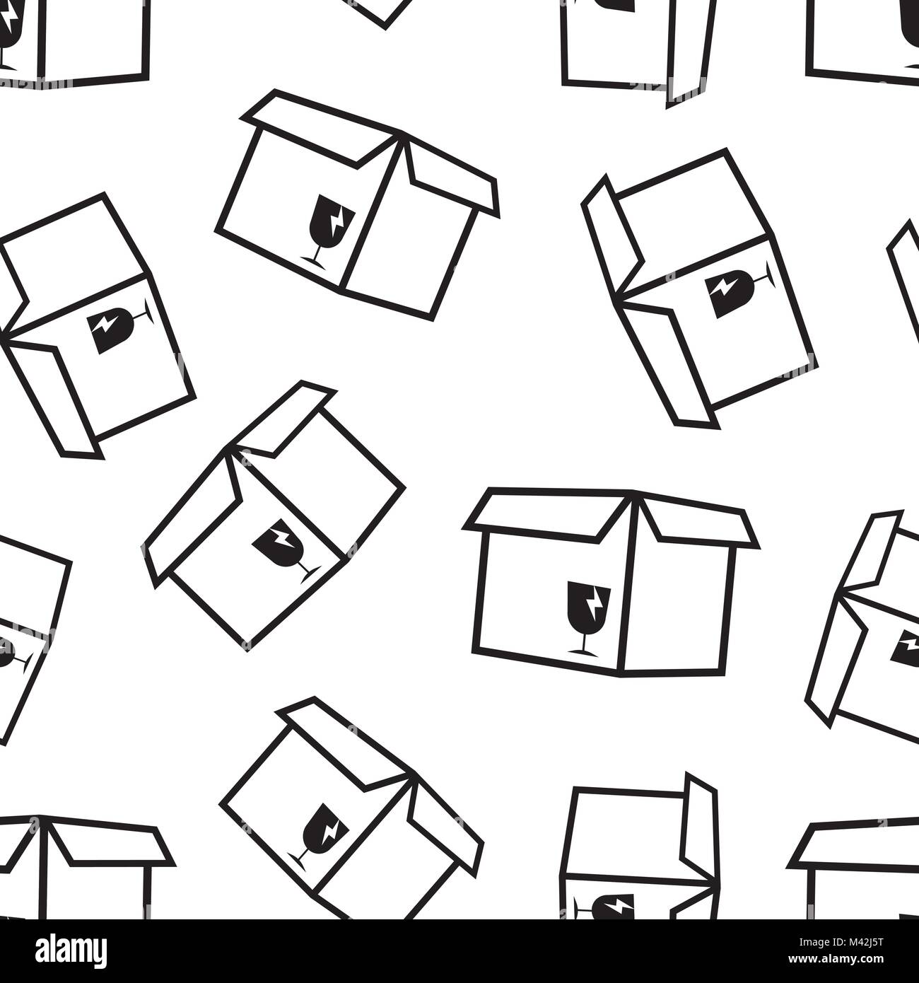 Open box shipping seamless pattern background. Business flat vector ...