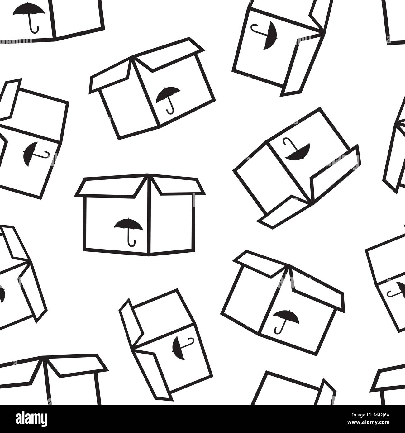 Open box shipping seamless pattern background. Business flat vector ...