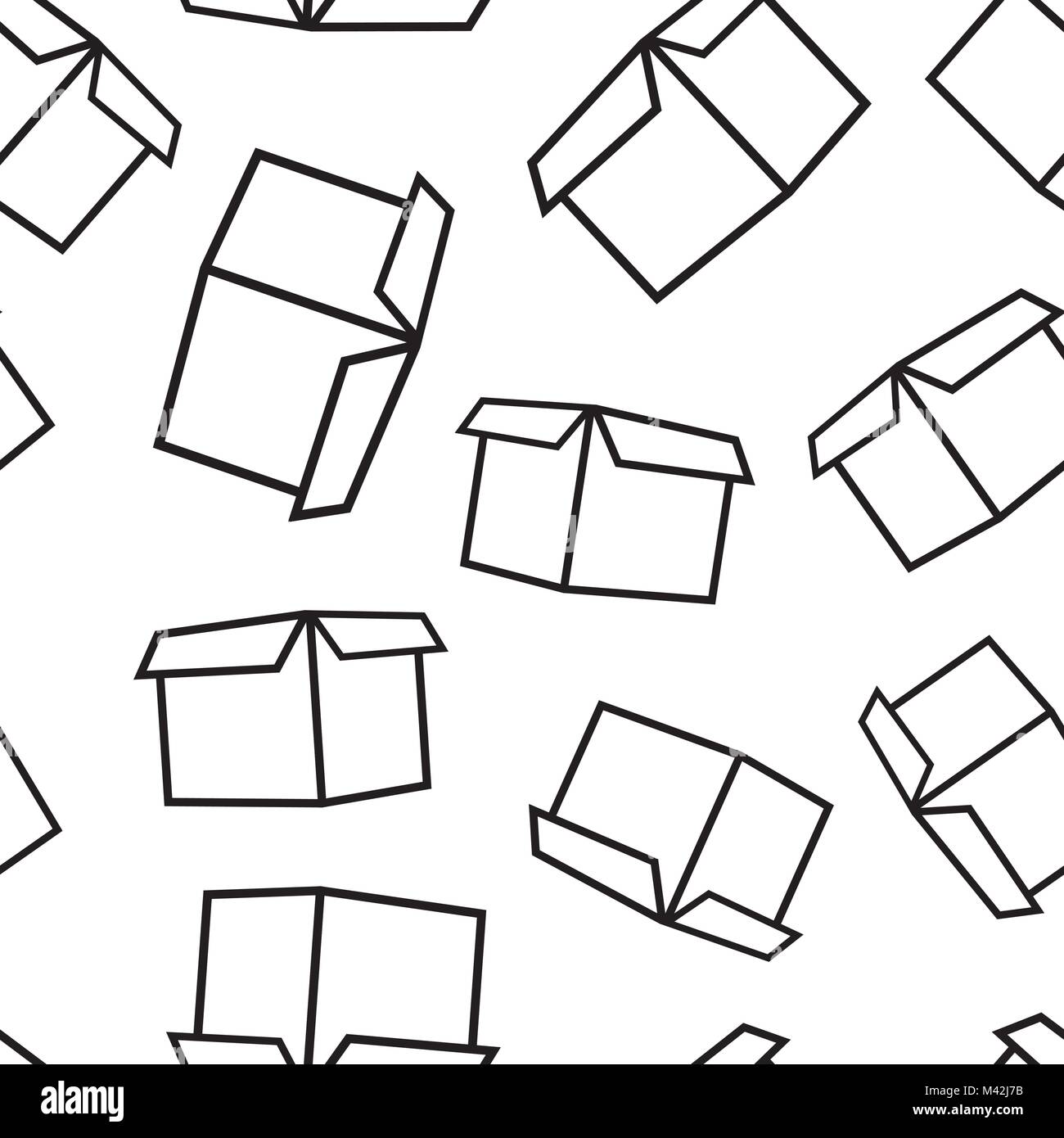 Open box shipping seamless pattern background. Business flat vector ...