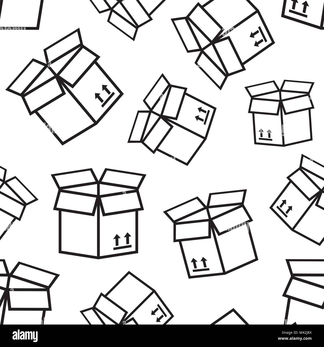 Packaging box with arrow symbol seamless pattern background. Business ...