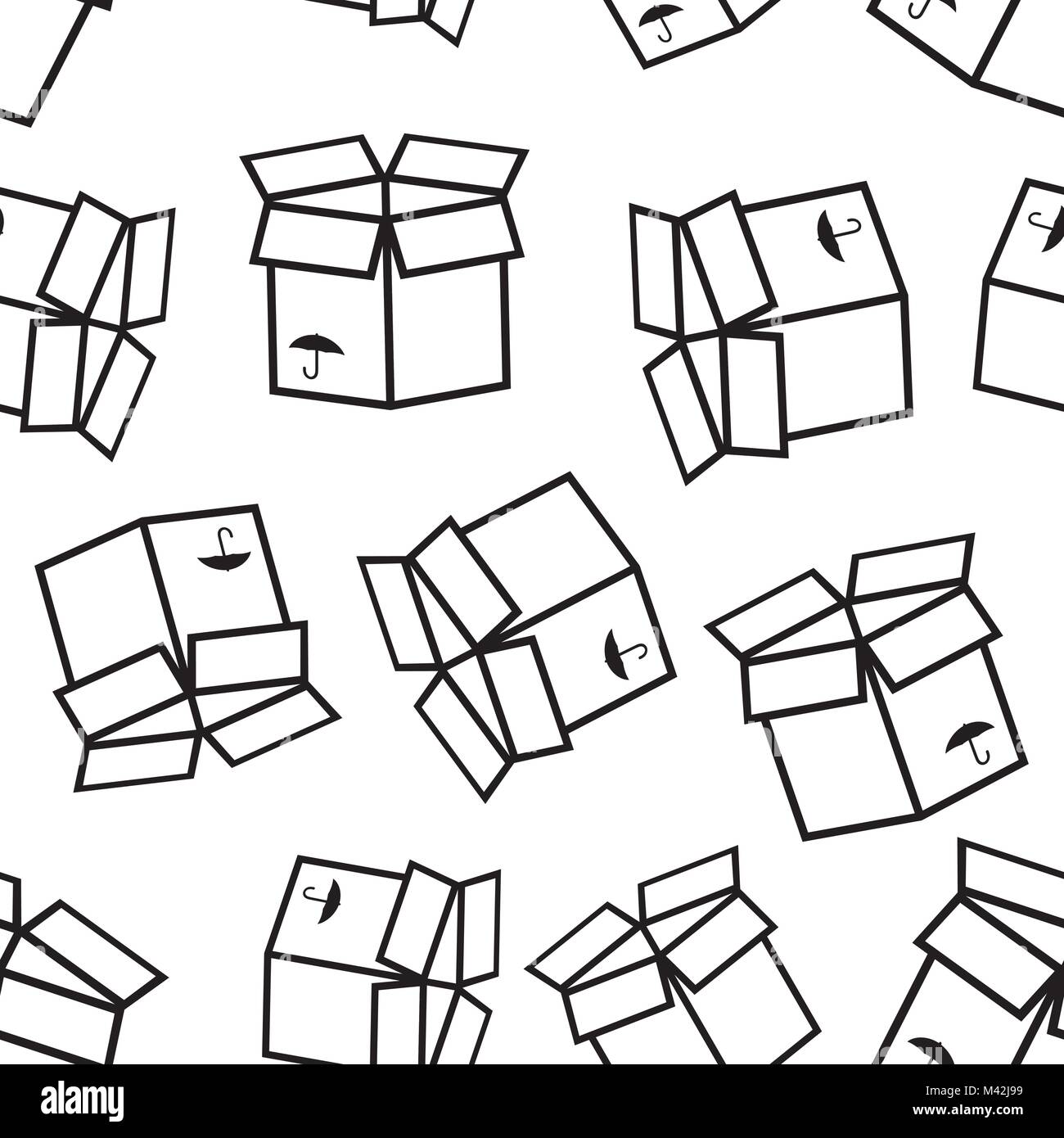 Open box shipping seamless pattern background. Business flat vector ...