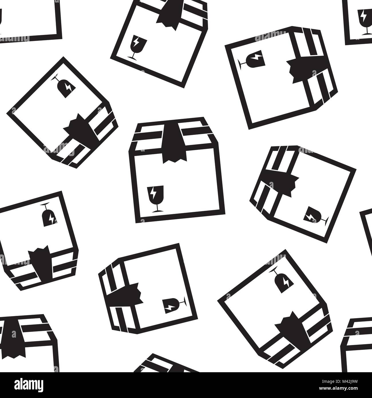 Open box shipping seamless pattern background. Business flat vector ...