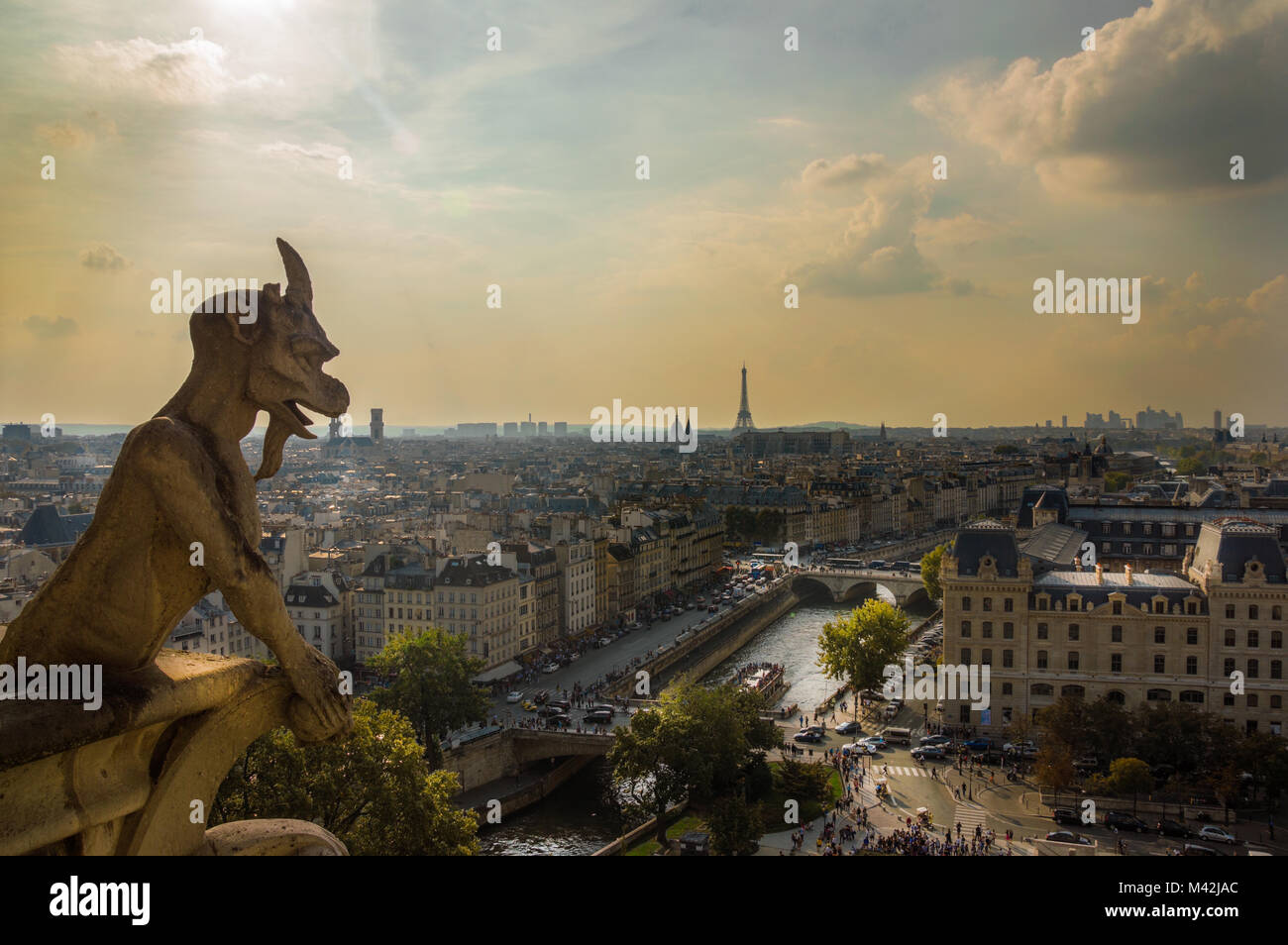 Gargoyles overlooking Paris Stock Photo - Alamy