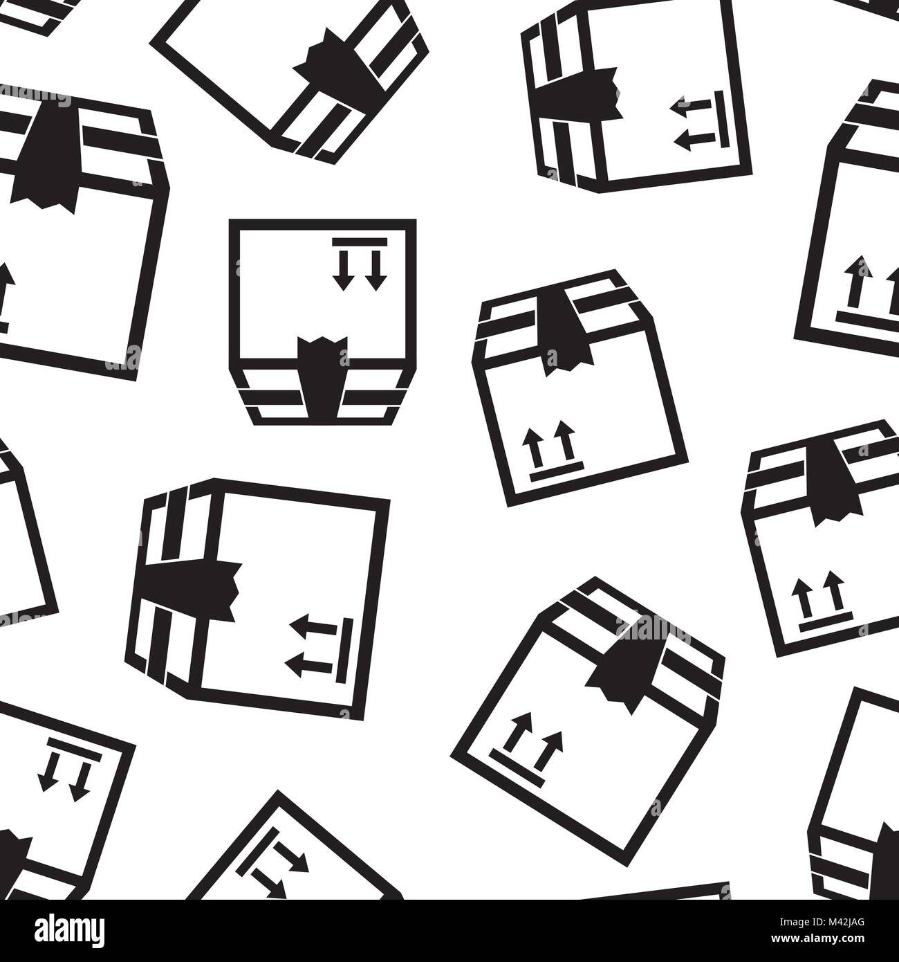 Packaging box with arrow symbol seamless pattern background. Business ...