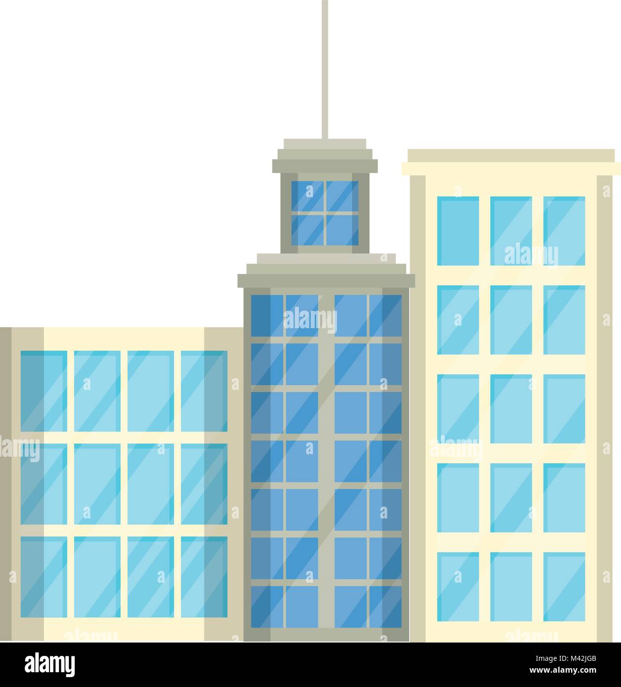 big buildings facade front vector illustration design Stock Vector ...