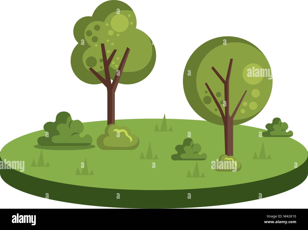 terrain with grass and tree vector illustration design Stock Vector ...