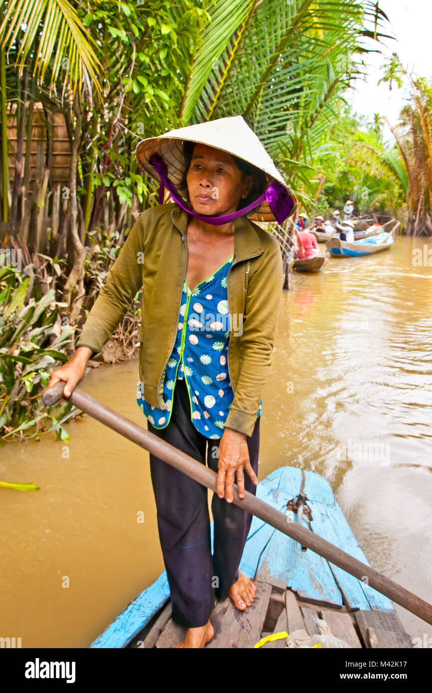 BEN TRE, VIETNAM-NOV 18, 2013: A famous tourist destination is Ben Tre ...