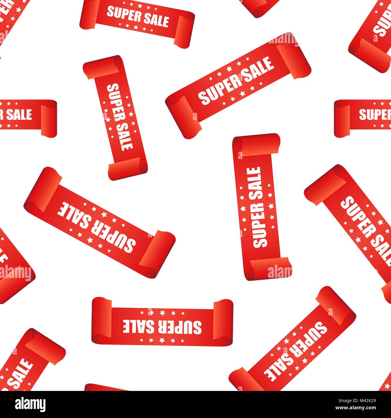 Super sale ribbon seamless pattern background. Business flat vector ...