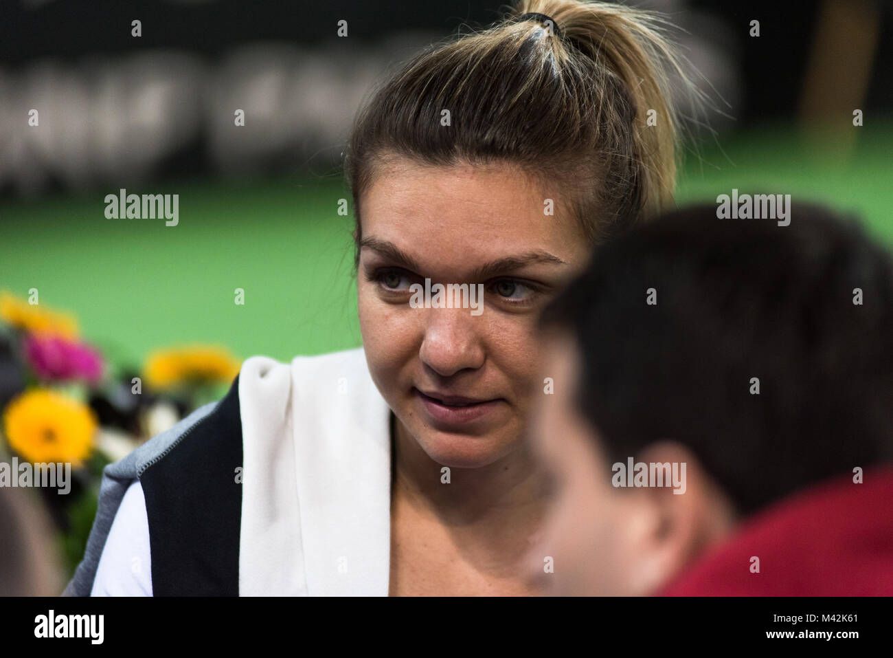 CLUJ NAPOCA, ROMANIA - FEBRUARY 10, 2018: Romanian tennis player Simona ...
