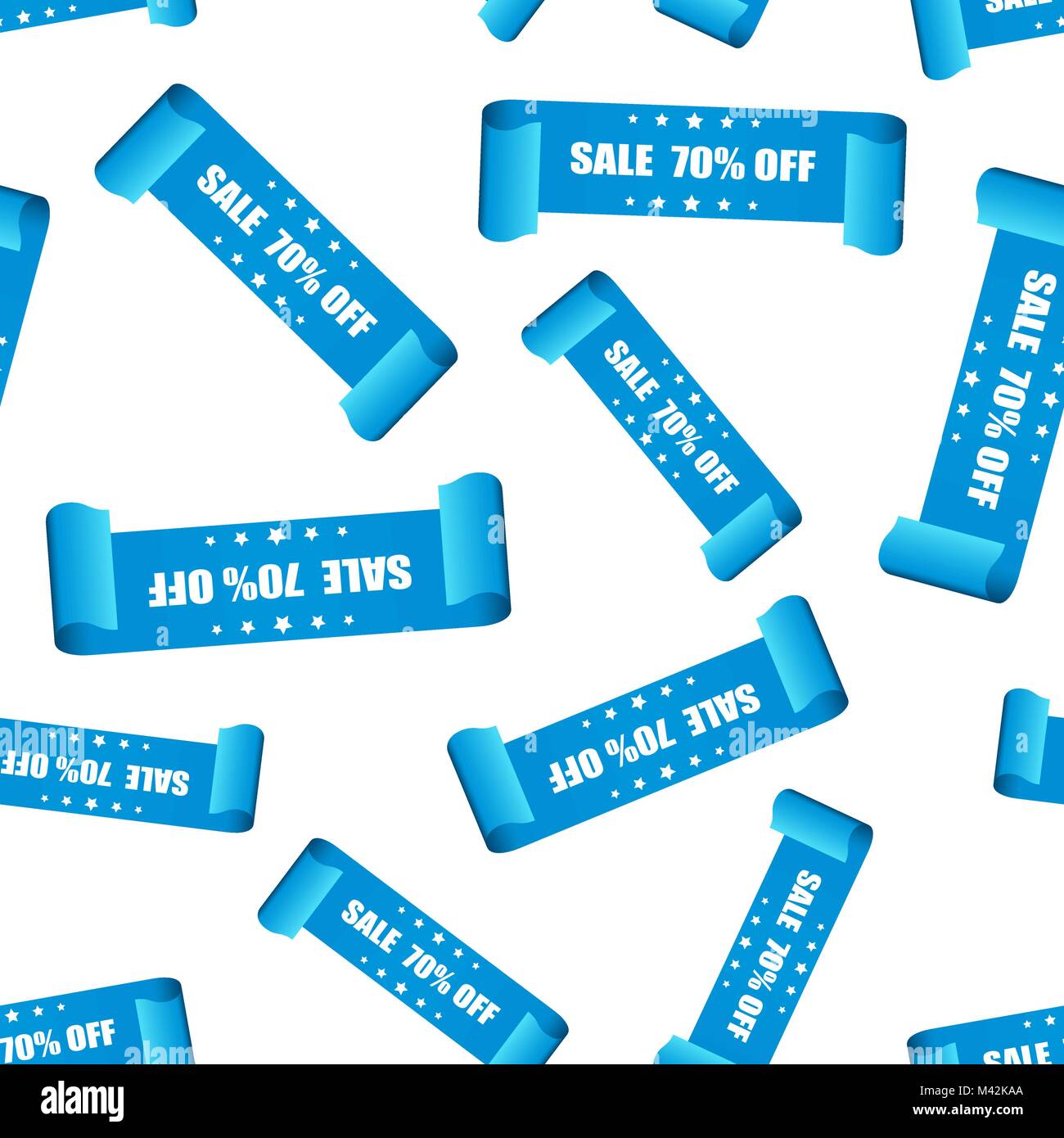 Sale 70% ribbon seamless pattern background. Business flat vector ...