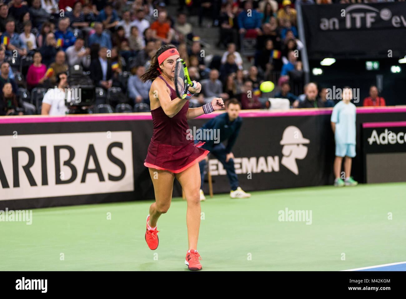 CLUJ NAPOCA, ROMANIA - FEBRUARY 10, 2018: Romanian tennis player Sorana ...