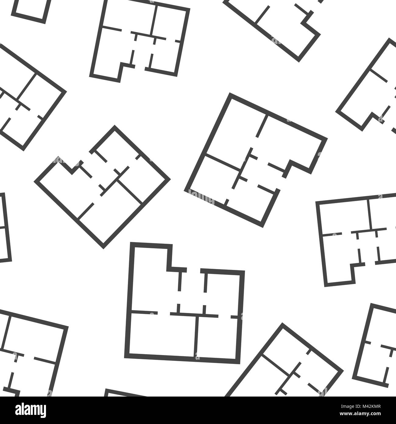 House plan seamless pattern background. Business flat vector ...