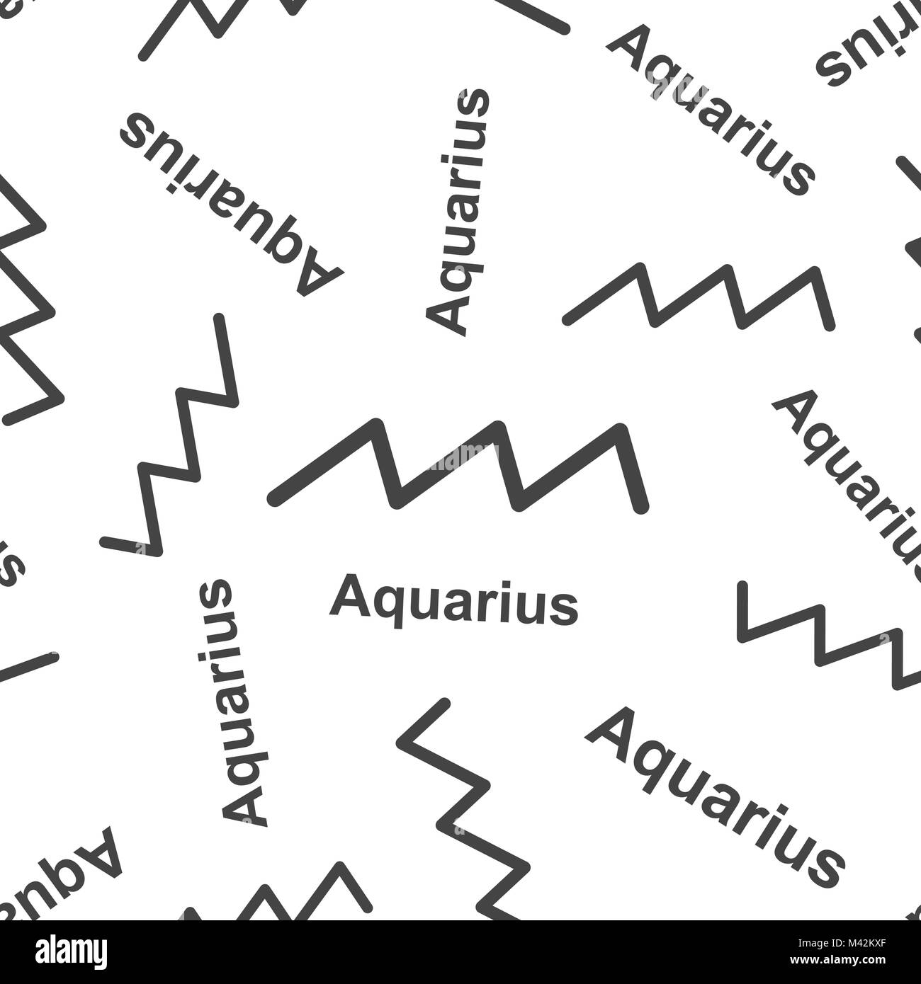 Aquarius zodiac sign seamless pattern background. Business flat vector ...