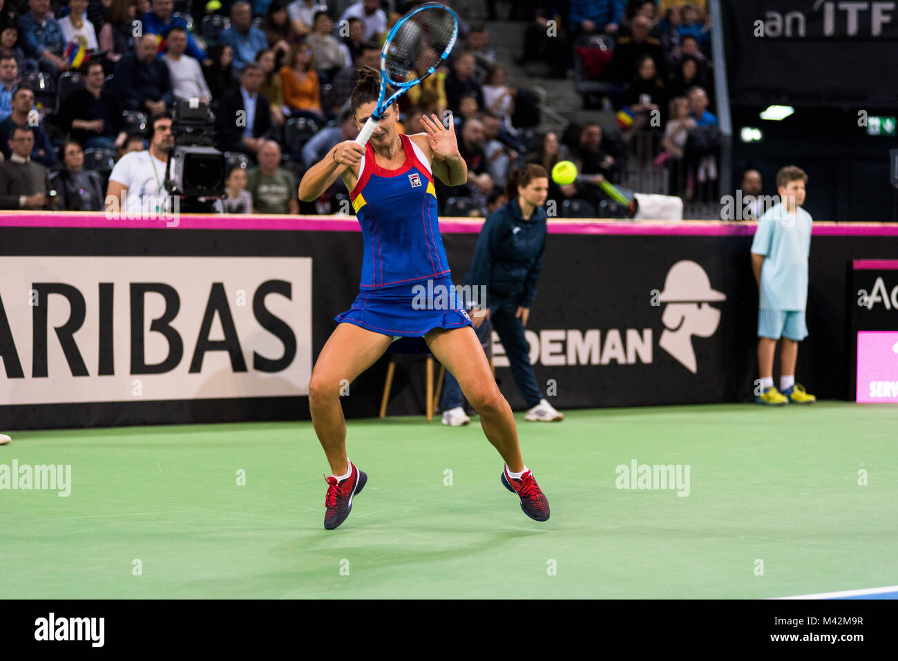 CLUJ NAPOCA, ROMANIA - FEBRUARY 10, 2018: Romanian tennis player Irina ...