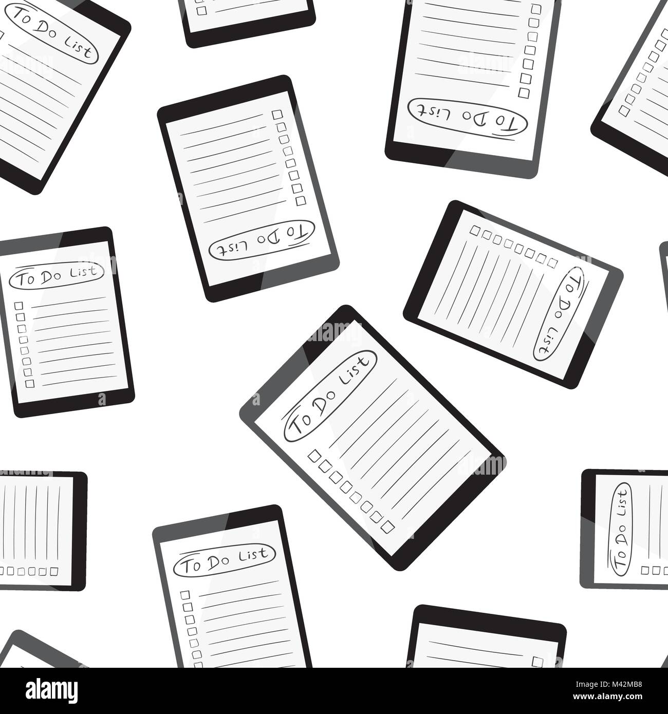 Businessman to do list, checklist with tablet computer seamless pattern ...