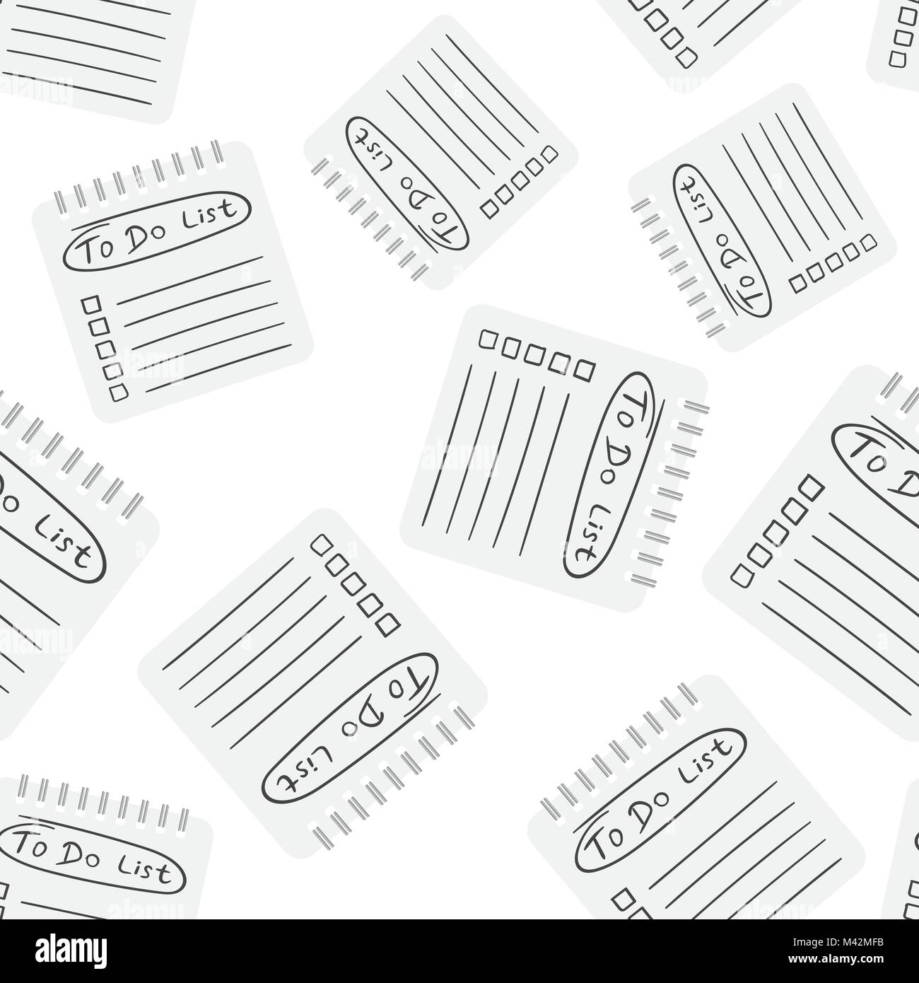 Realistic notepad with spiral seamless pattern background. Business ...