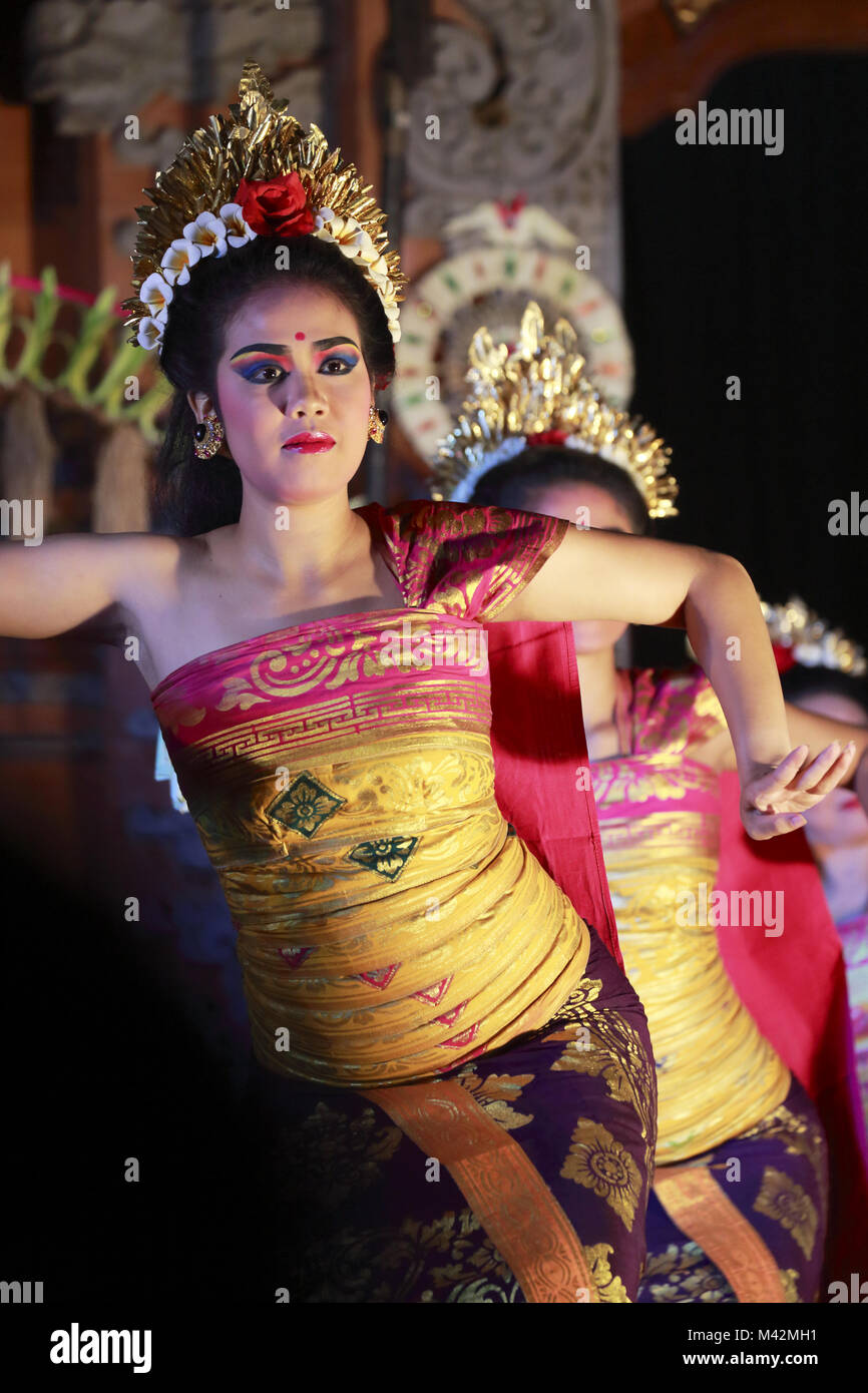 Legong dancer performing traditional Legong dance in Ubud Palace.Ubud ...